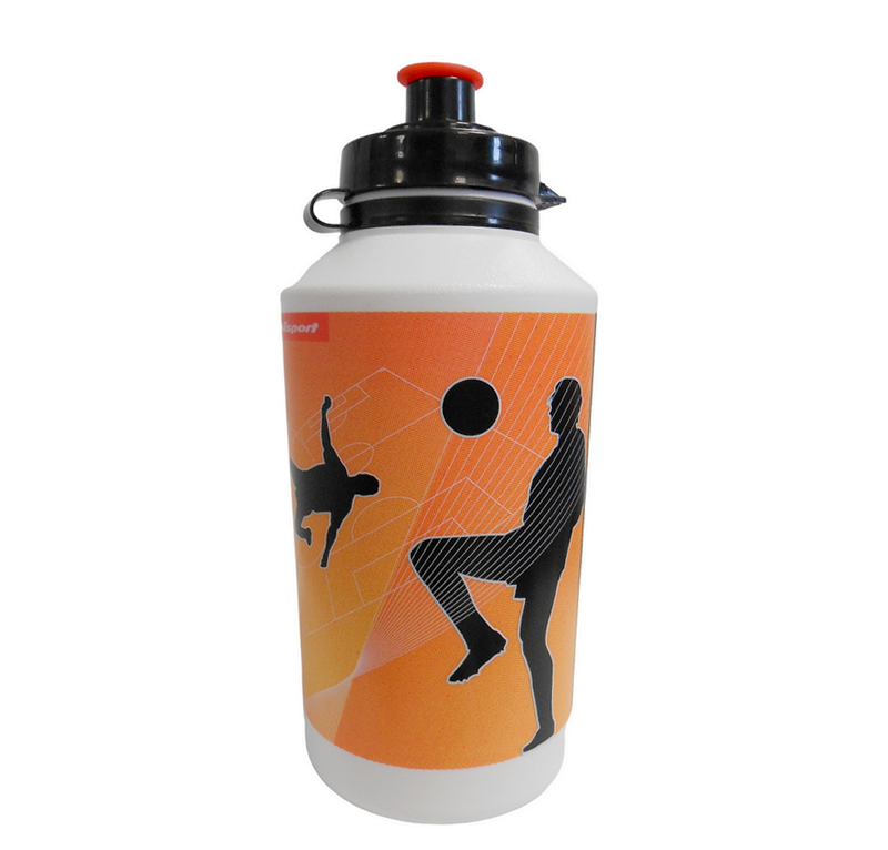 Gourde football Polisport de 500 ml couleur blanc opaque, poids de 65 ...